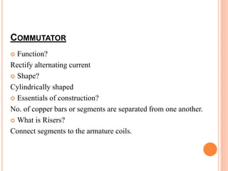Design of commutator and brushes | PPTX