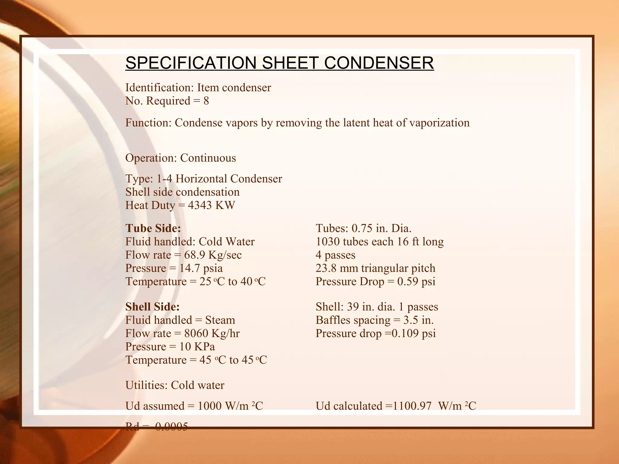 Design of condenser | PPT