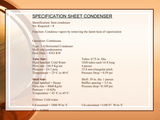Design of condenser | PPT