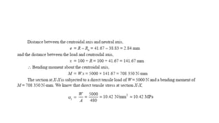 Design of curved beams with numerical problems and theoritical concepts ...