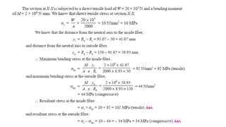 Design of curved beams with numerical problems and theoritical concepts ...
