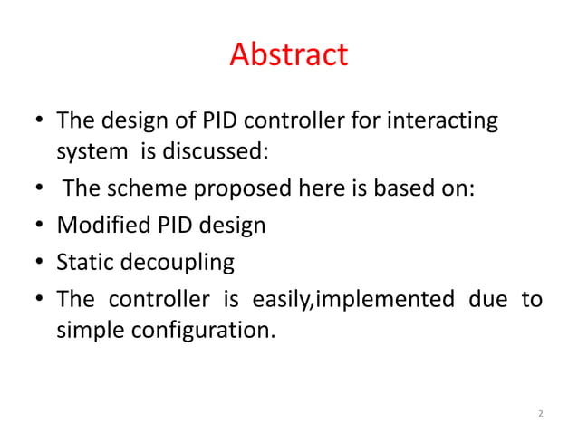 Design of decoupled pid controllers for mimo system copy | PPT