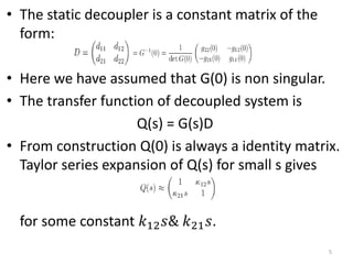 Design of decoupled pid controllers for mimo system copy | PPT