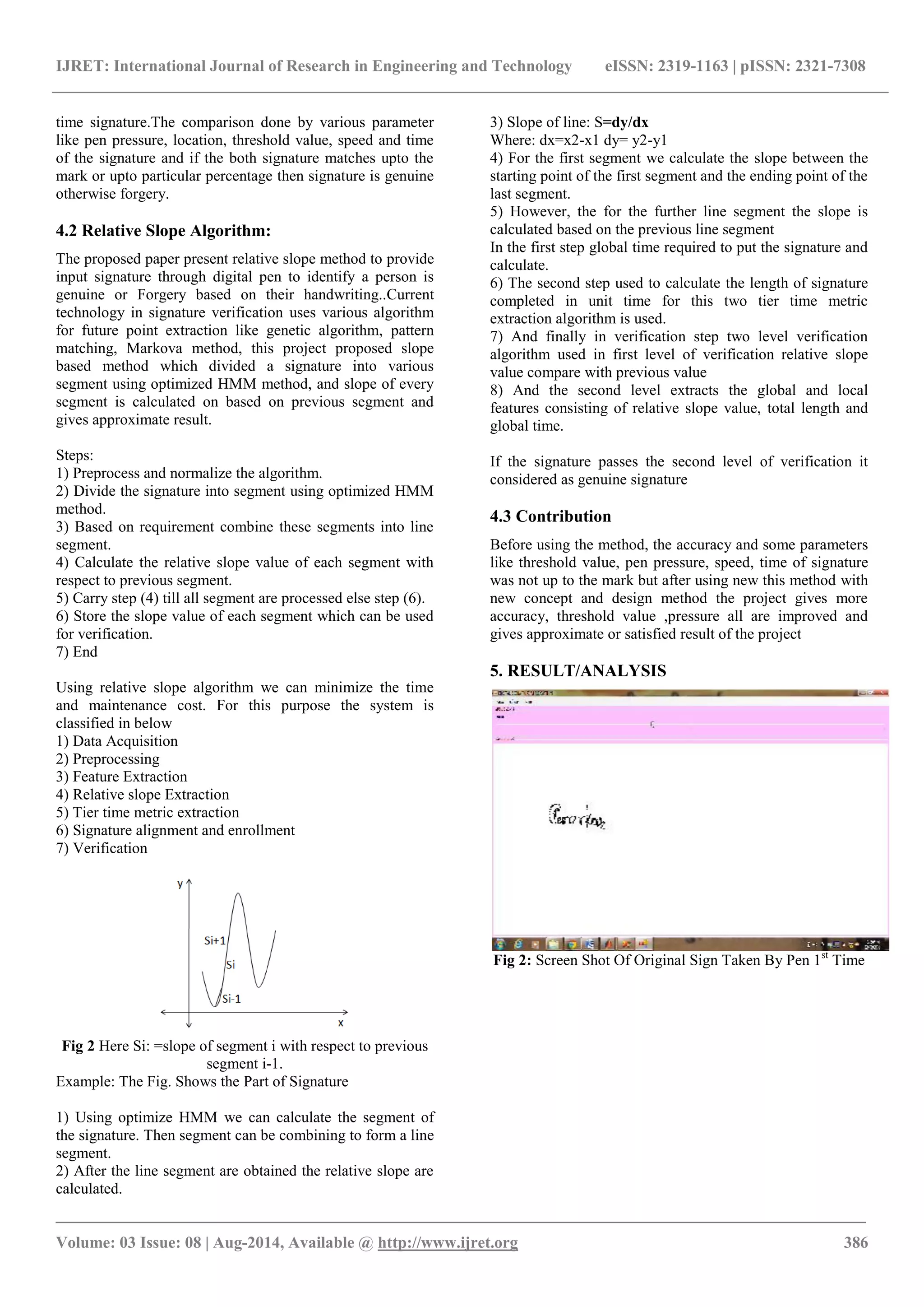 Design Of Digital Signature Verification Algorithm Using Relative Slope Method Pdf