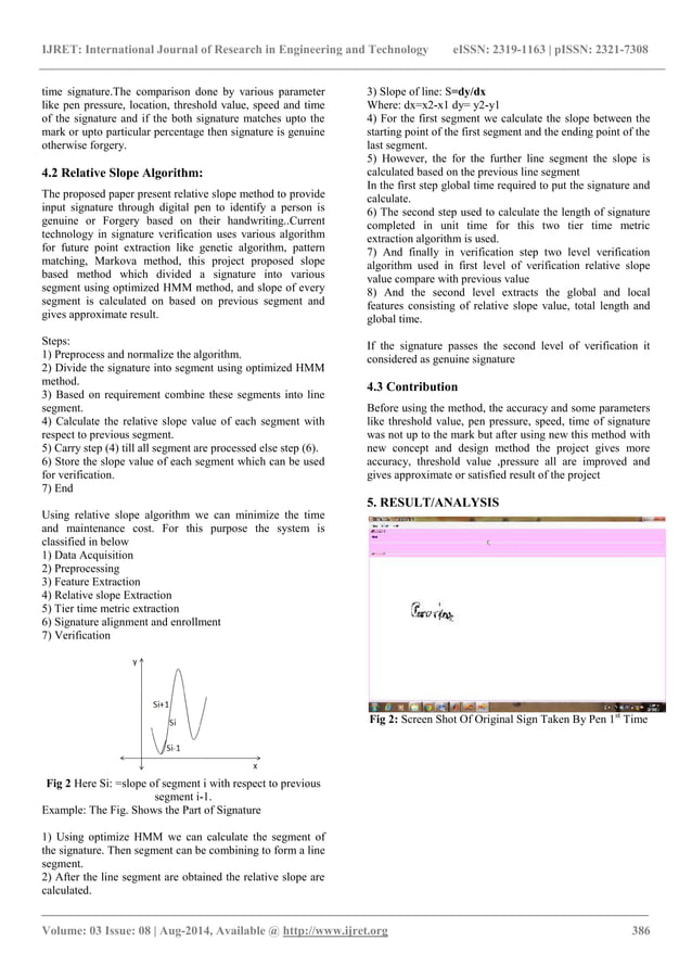 Design Of Digital Signature Verification Algorithm Using Relative Slope