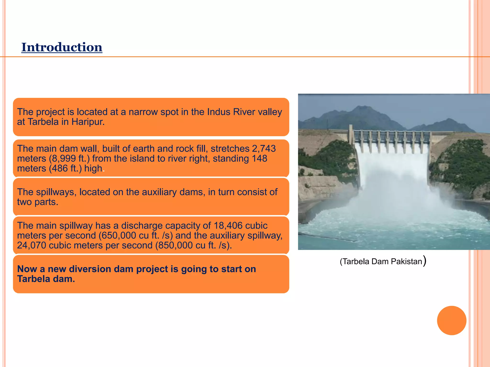 Design of diversion dam in tarbela dam pakistan | PPTX