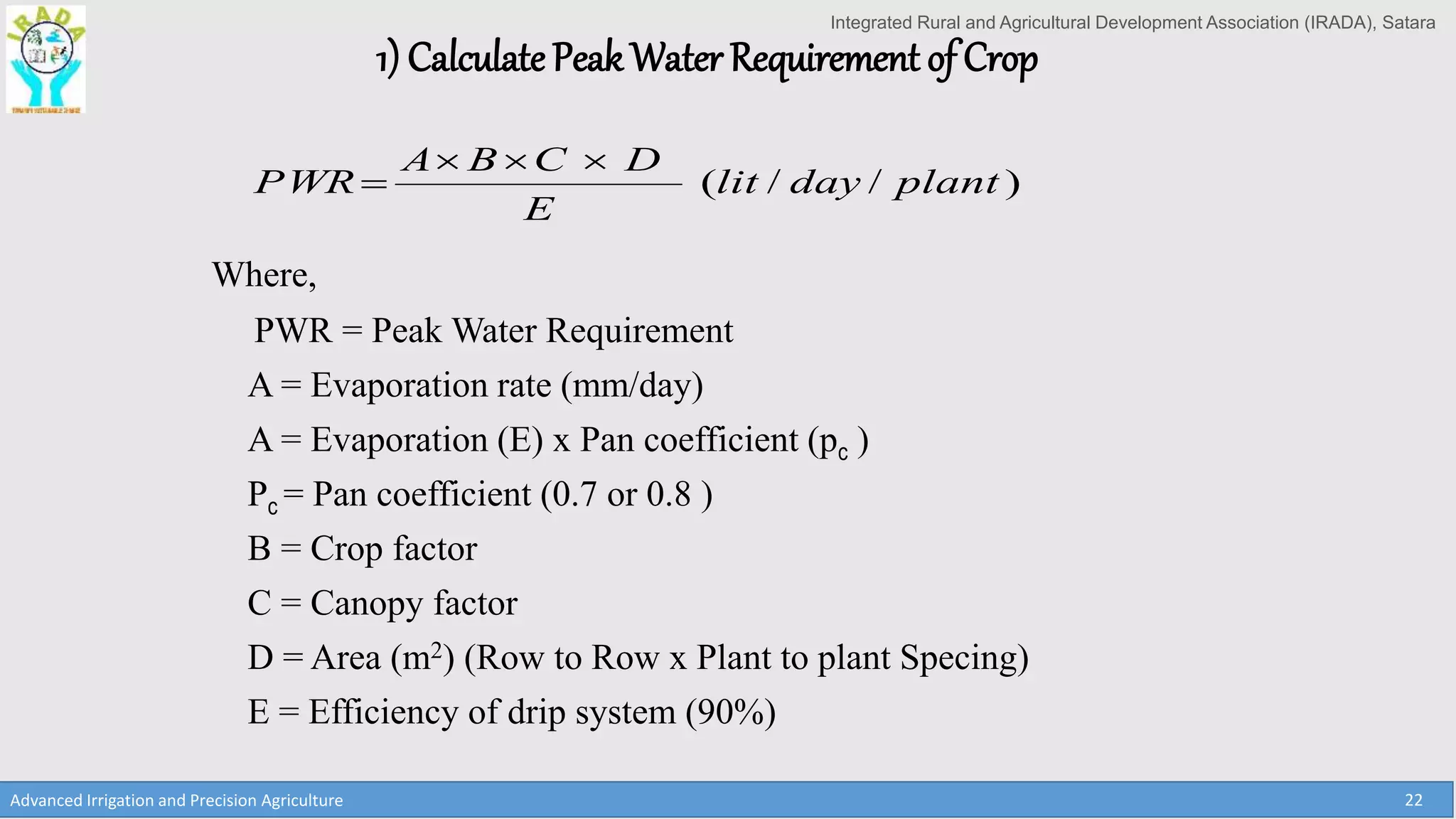 Design of drip irrigation system | PPTX