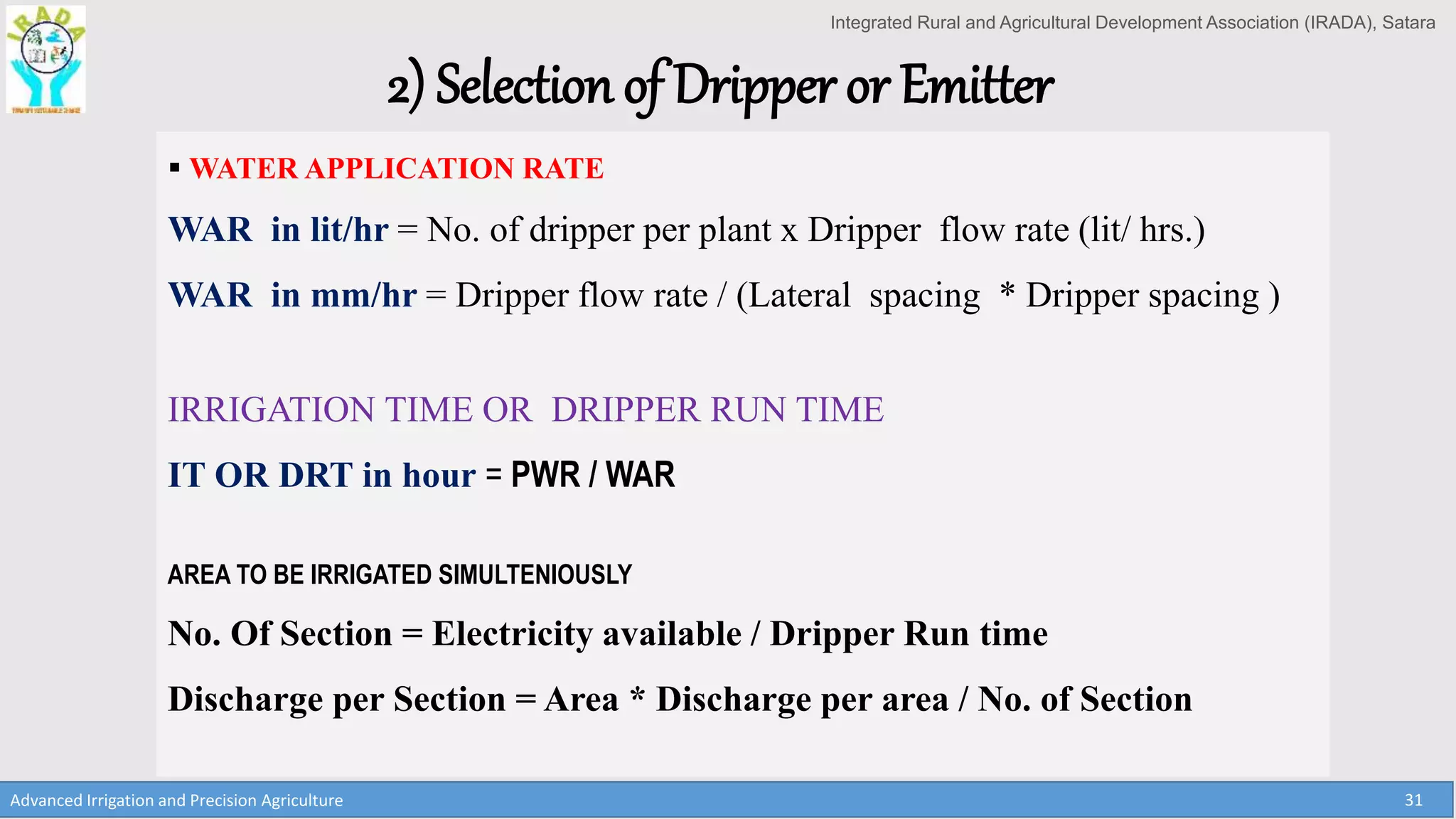 Design of drip irrigation system | PPTX