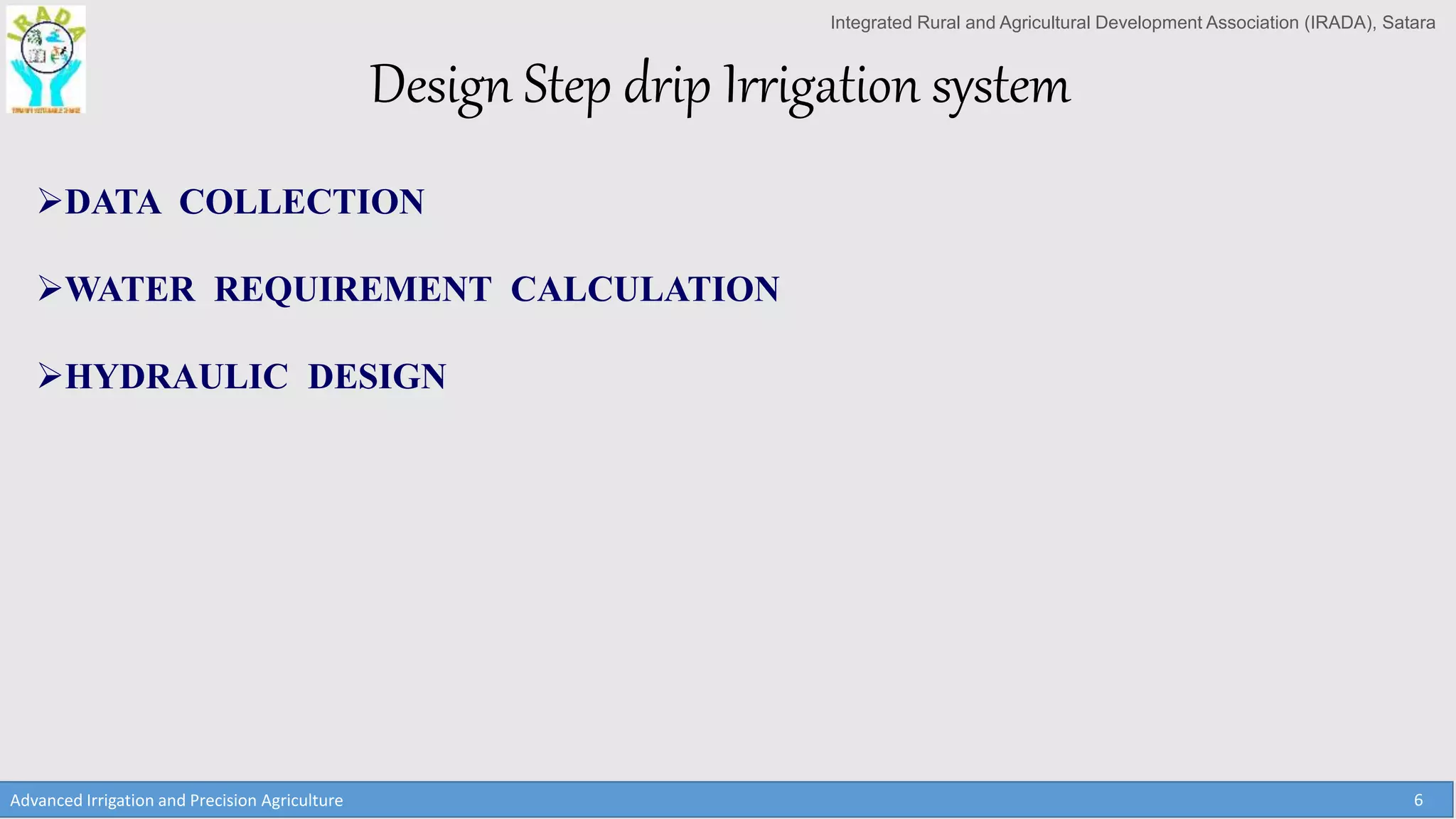 Design of drip irrigation system | PPTX