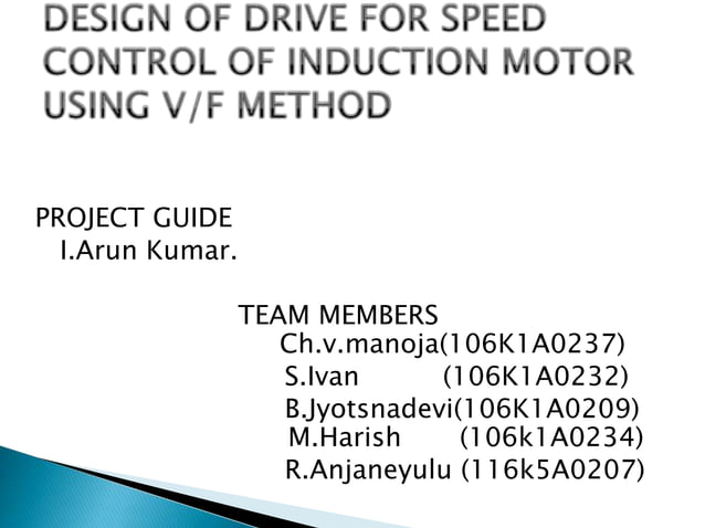 Design of drive for speed control of induction ppt | PPTX | Radio ...