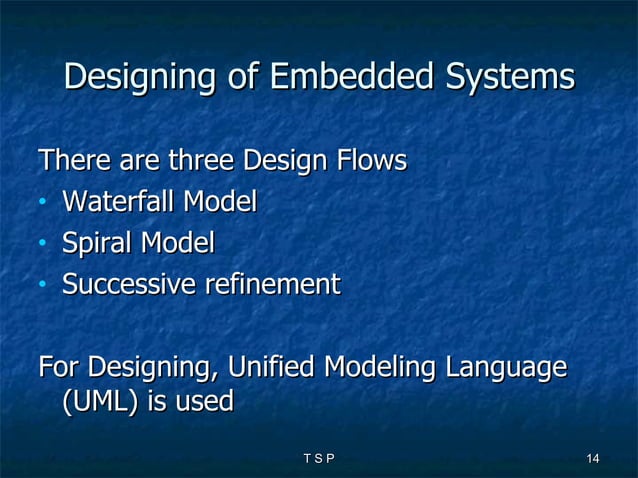 Design of embedded systems tsp | PPT