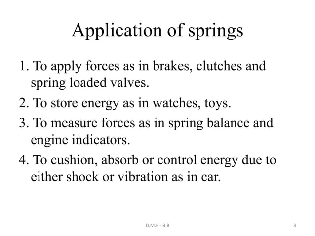Design of energy storing elements and engine components | PPT