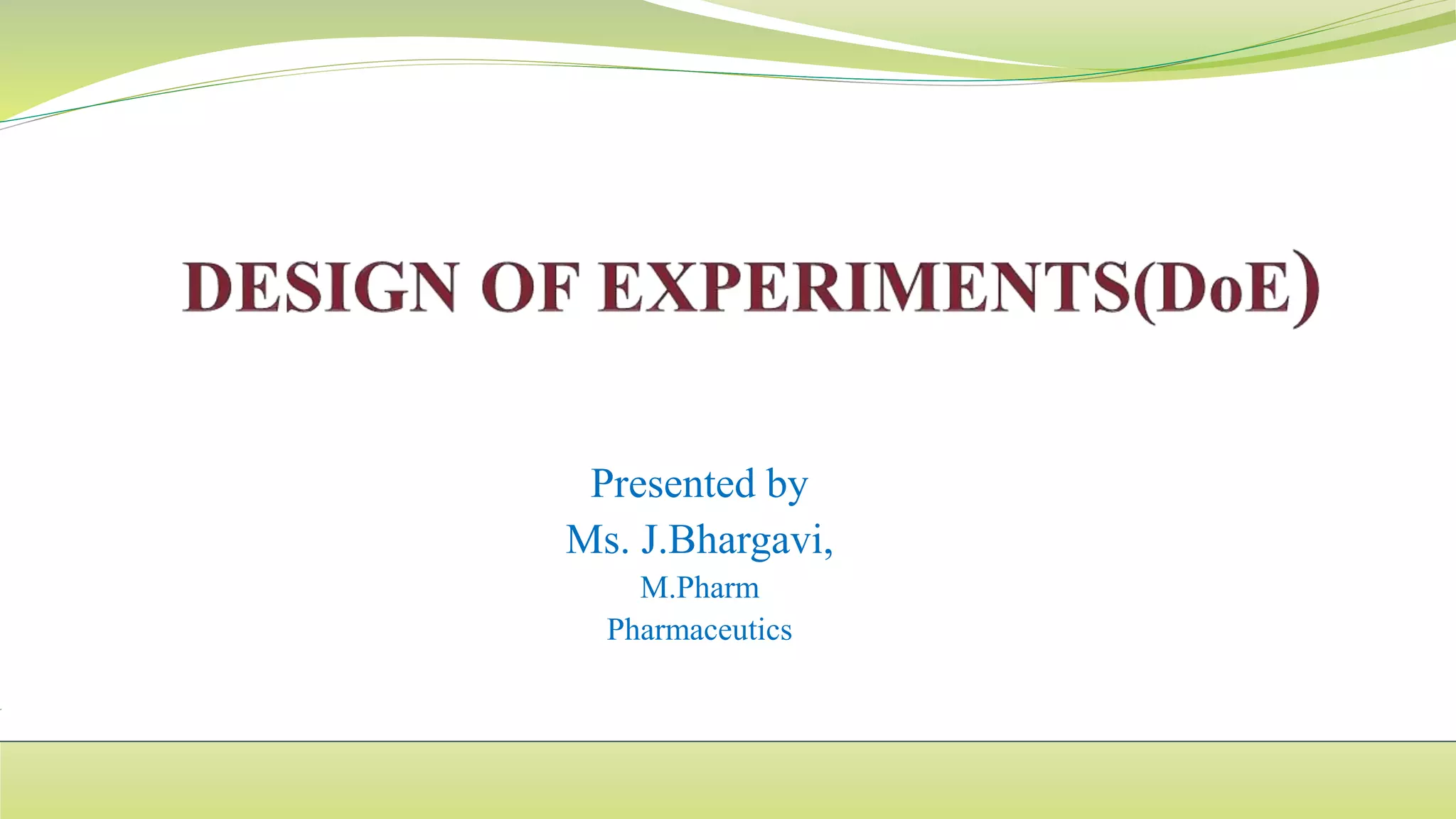 Design of experiment | PPTX