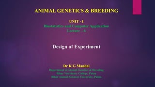 Diseño de experimentos en ciencia animal | PPT