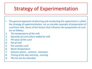 Planning of experiment in industrial research | PPT