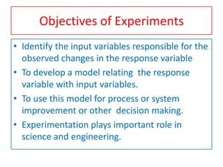 Planning of experiment in industrial research | PPT