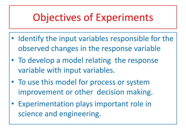 Planning of experiment in industrial research | PPT