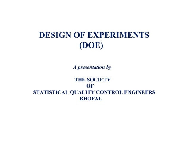 Design of Experiments | PPT | Physics | Science