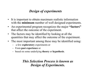 Design of experiments | PDF