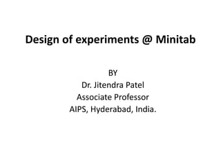 Design of experiments BY Minitab | PPTX
