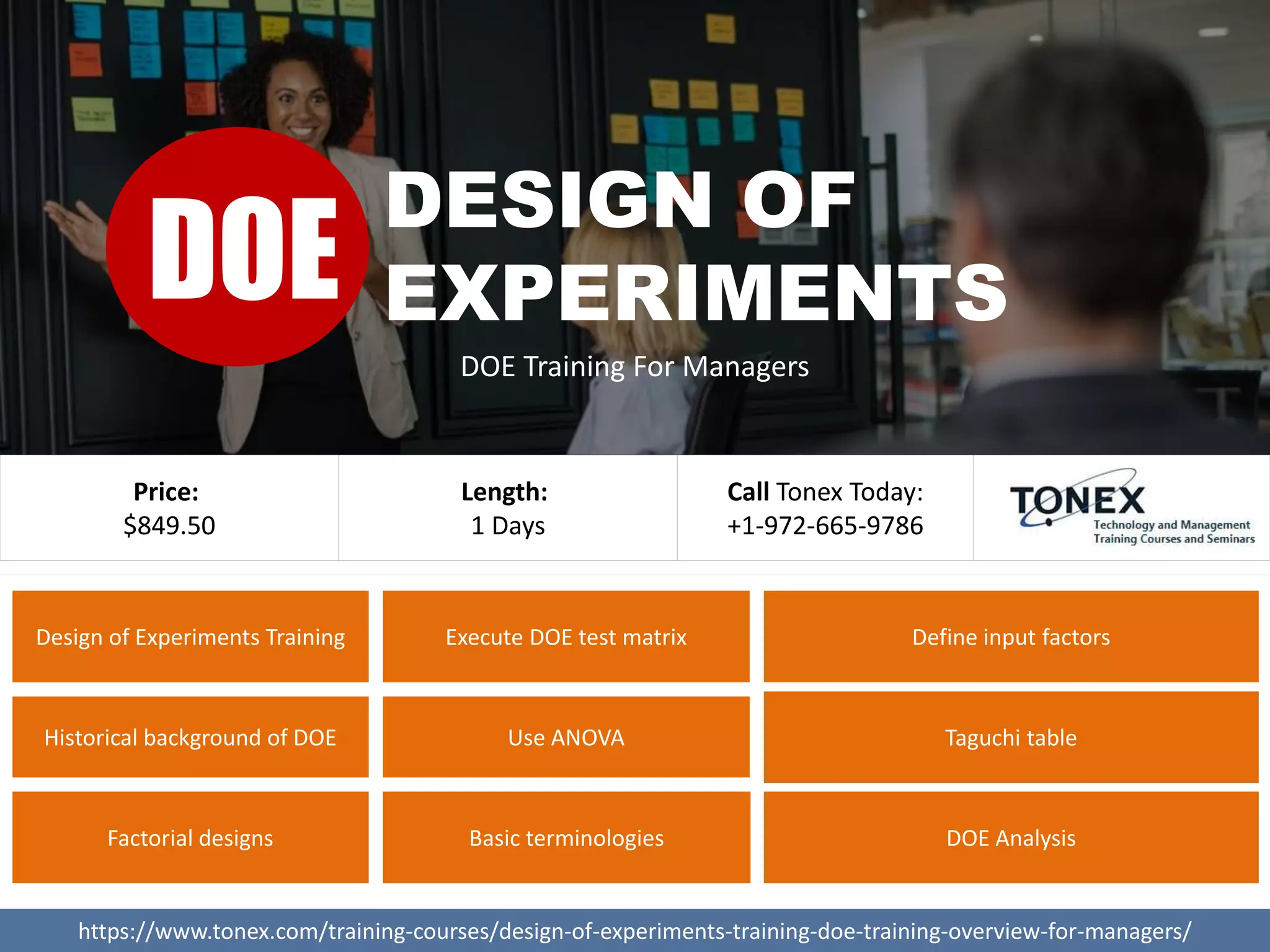 Design of Experiments (DOE) - Training for Managers | PPTX