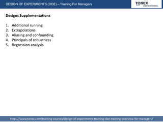 Design of Experiments (DOE) - Training for Managers | PPTX