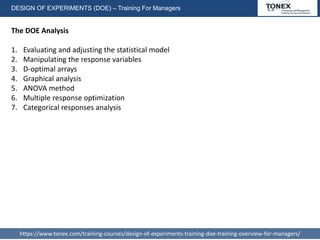 Design of Experiments (DOE) - Training for Managers | PPTX
