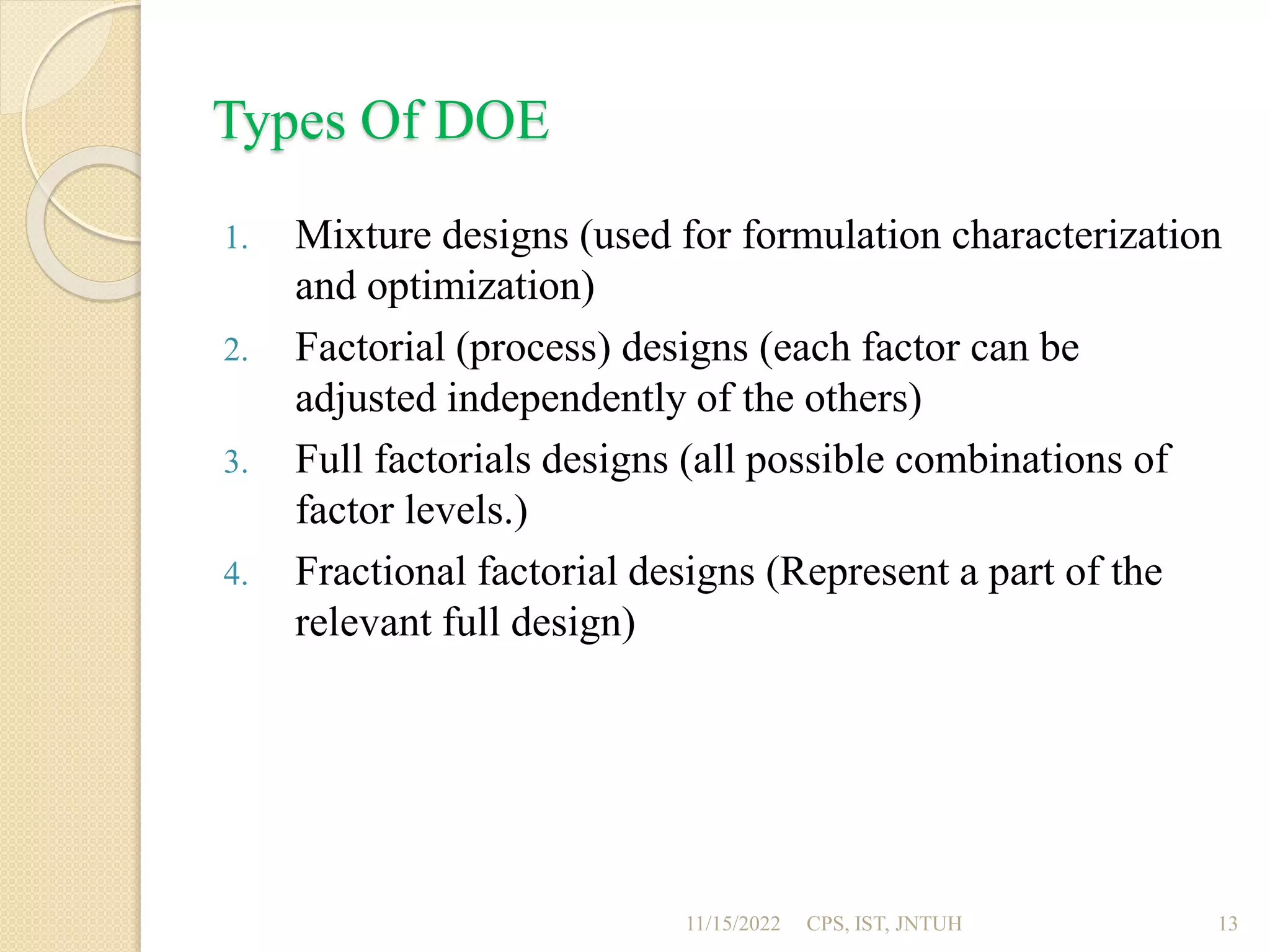 Design of Experiments (DOE) | PPTX