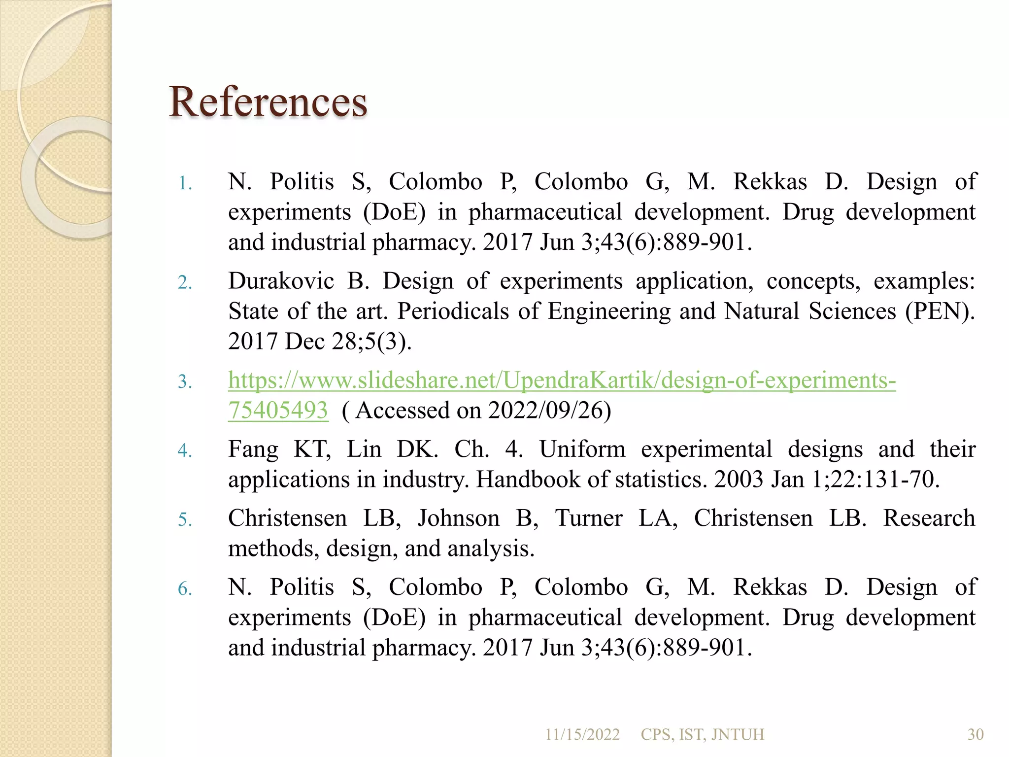 Design of Experiments (DOE) | PPTX