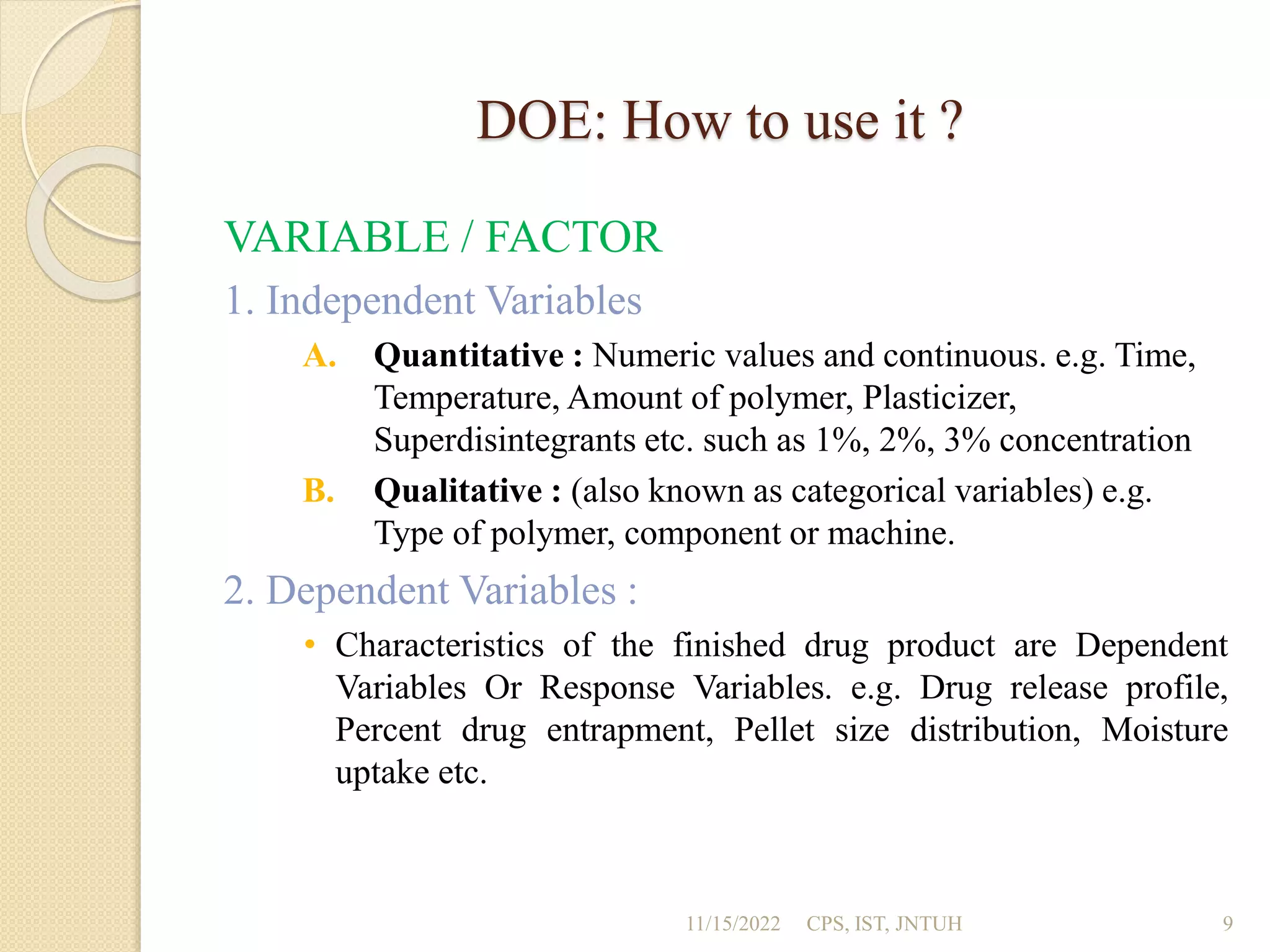 Design of Experiments (DOE) | PPTX