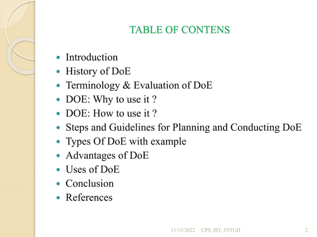 Design of Experiments (DOE) | PPTX