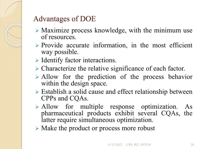 Design of Experiments (DOE) | PPTX
