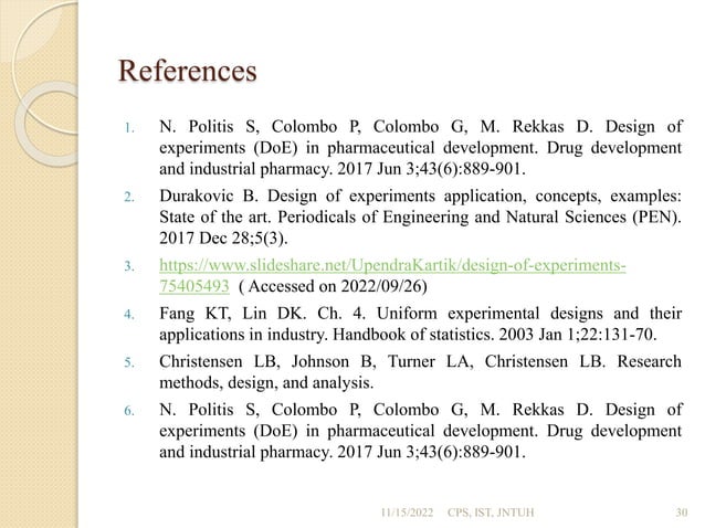 Design of Experiments (DOE) | PPTX