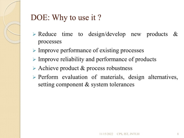 Design of Experiments (DOE) | PPTX