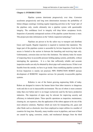 Design Of Fibrication And Pipe Inspection Robot | PDF