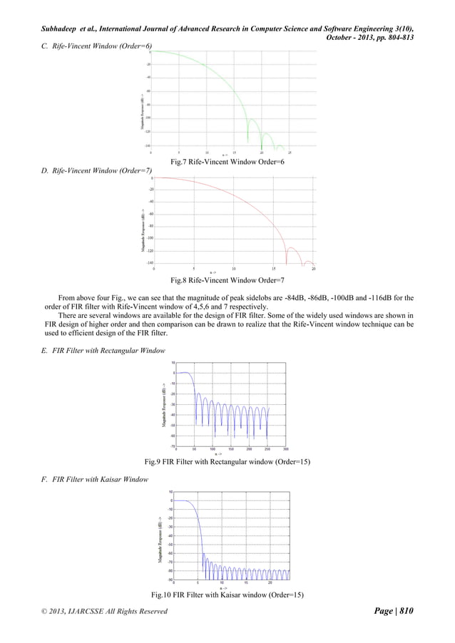Design Of Fir Filter Using Rife Vincent Window Using Ffd Algorithm Pdf