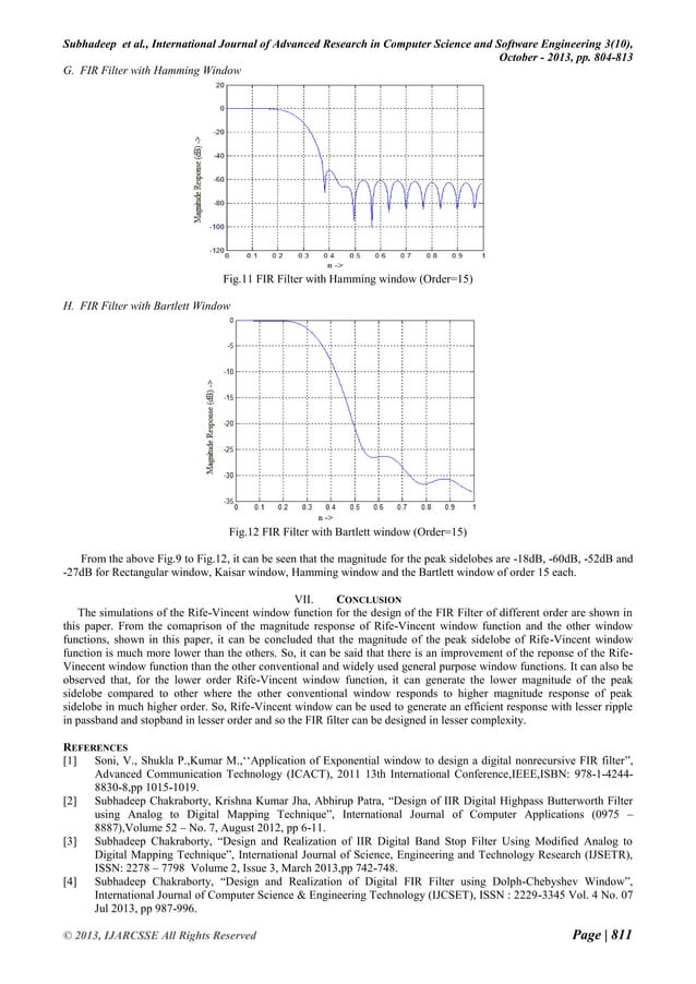 Design Of Fir Filter Using Rife Vincent Window Using Ffd Algorithm Pdf