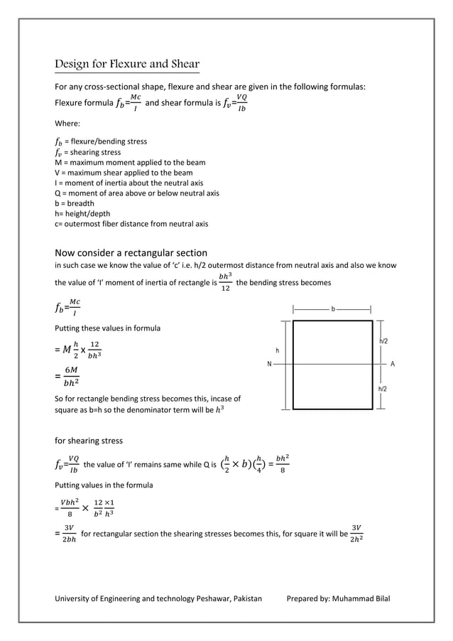 Design for flexure and shear (rectangular & square section) | PDF | Physics | Science