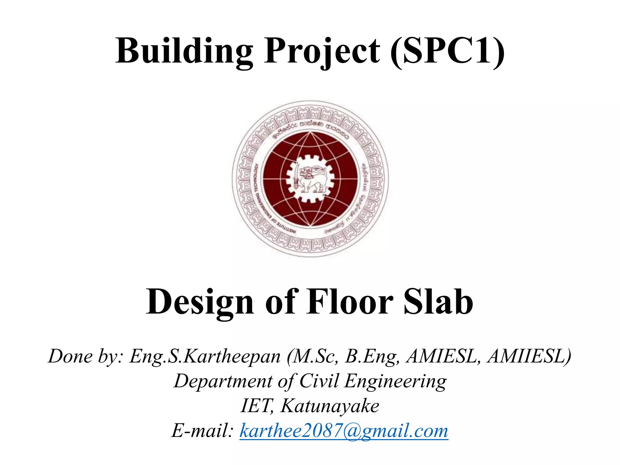 Design of floor slab | PPTX