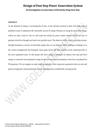 Design of foot step power generation system | PDF