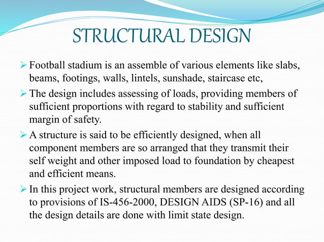 Design of Football Stadium - Design Project for Civil Engineers | PPTX ...