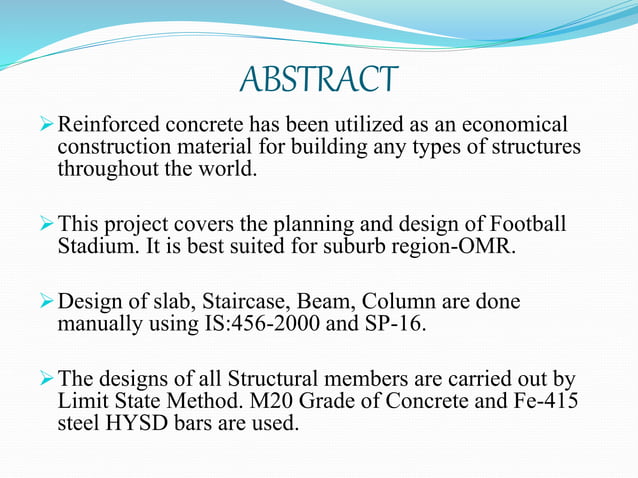Design of Football Stadium - Design Project for Civil Engineers | PPTX ...