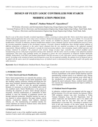Design of fuzzy logic controller for starch | PDF