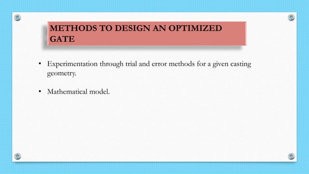 Design of gating systems | PPTX | Physics | Science