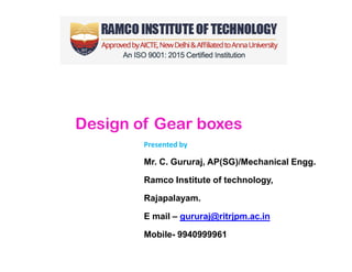 Design of gear box easy approach | PDF
