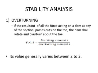 Design of gravity dams | PPTX