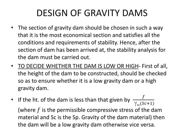 Design of gravity dams | PPTX