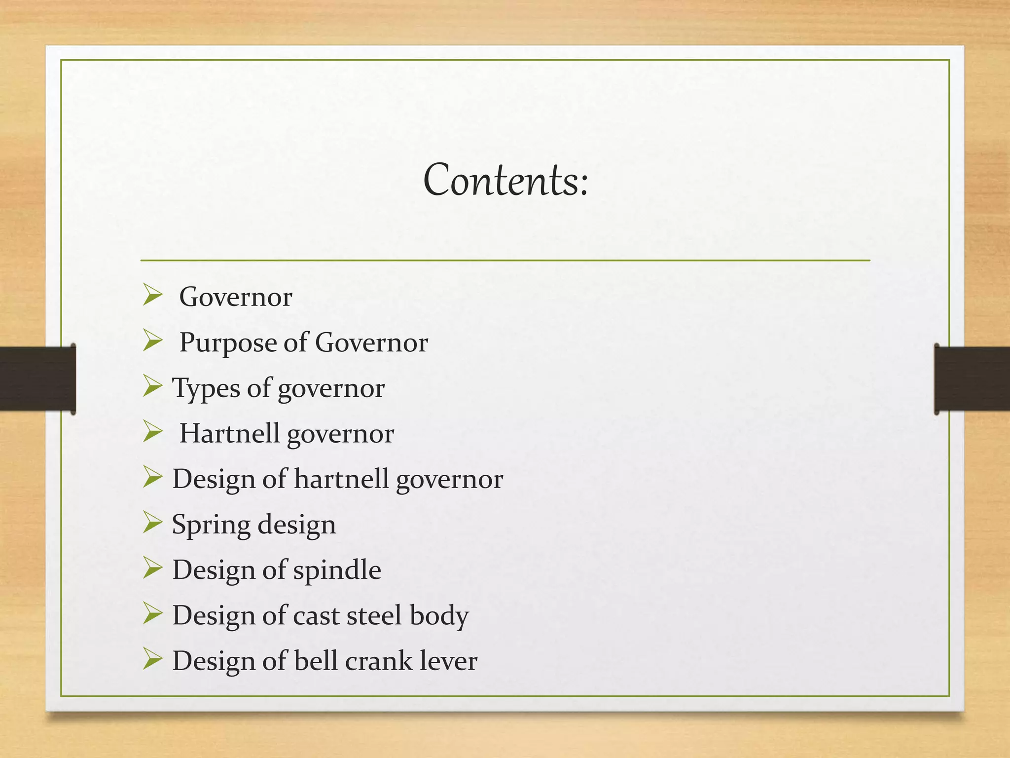 Design of hartnell governor | PPTX