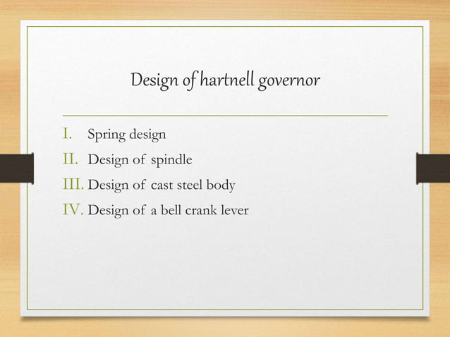 Design of hartnell governor | PPTX | Physics | Science