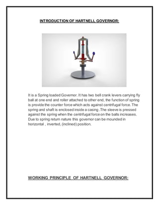 Design of hartnell governor | DOCX